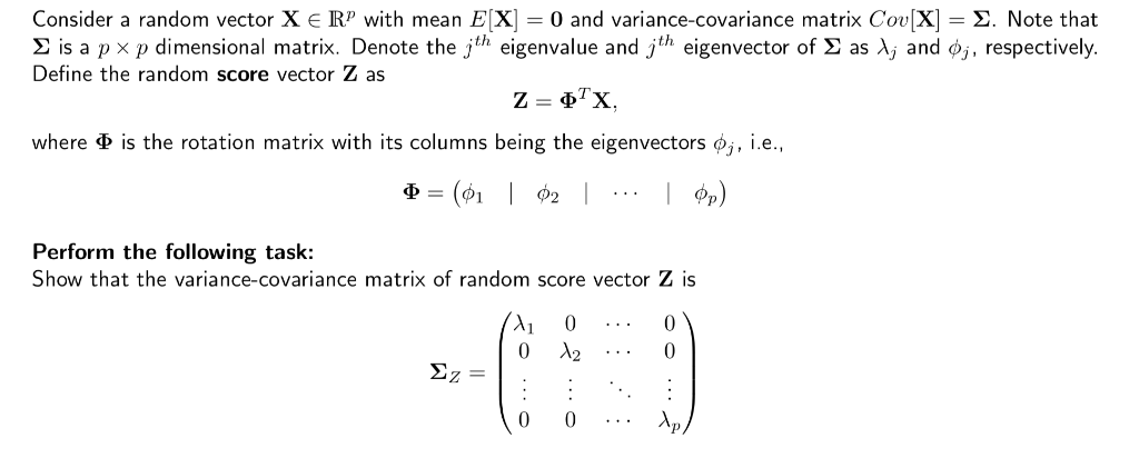 Solved Consider a random vector X e RP with mean EX is a p x | Chegg.com
