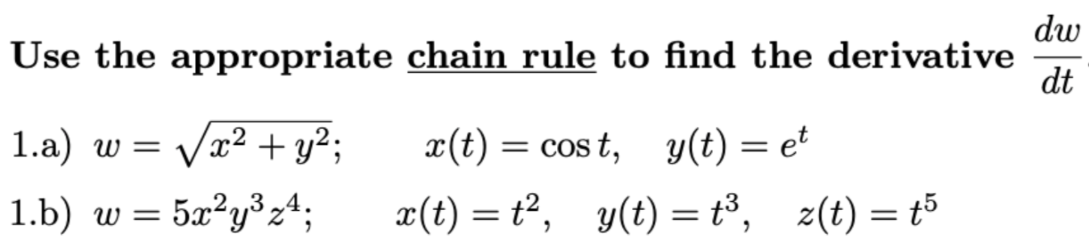 Solved Use the appropriate chain rule to find the derivative | Chegg.com