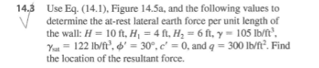 14.3 ﻿Use Eq. (14.1), ﻿Figure 14.5a, ﻿and the | Chegg.com