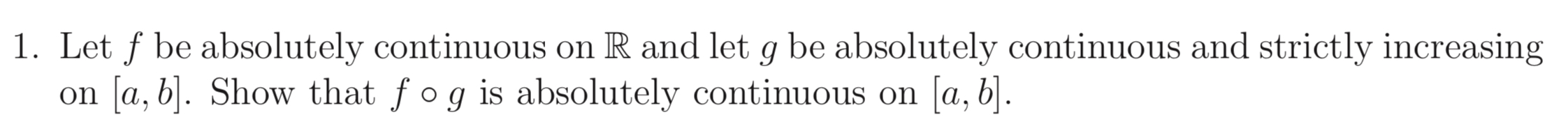 Solved Let f ﻿be absolutely continuous on R ﻿and let g ﻿be | Chegg.com