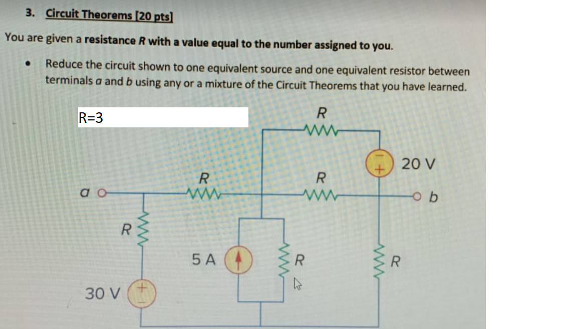 Solved 3. Circuit Theorems (20 pts You are given a | Chegg.com