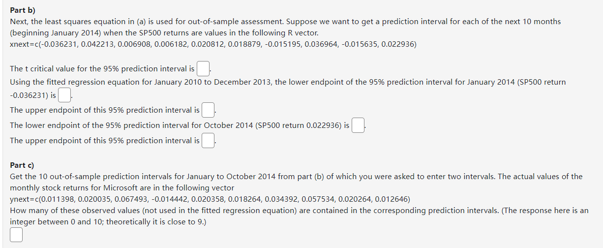 Solved The variables are x=SP500 market monthly log return | Chegg.com