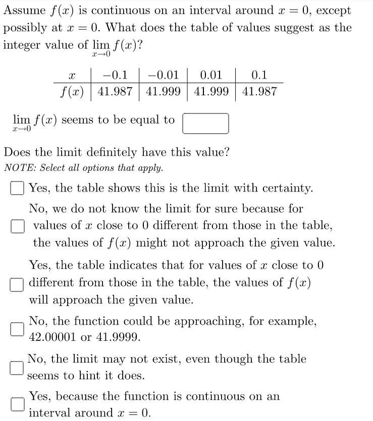 Solved Assume f(x) is continuous on an interval around x=0, | Chegg.com