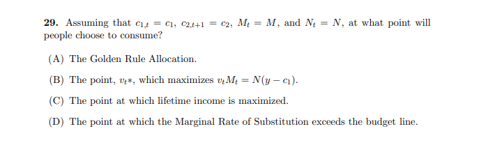 Solved = M, and N₁ N, at what point will 29. Assuming that | Chegg.com