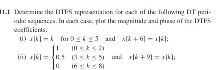 Solved Determine the DTFS representation for each of the | Chegg.com