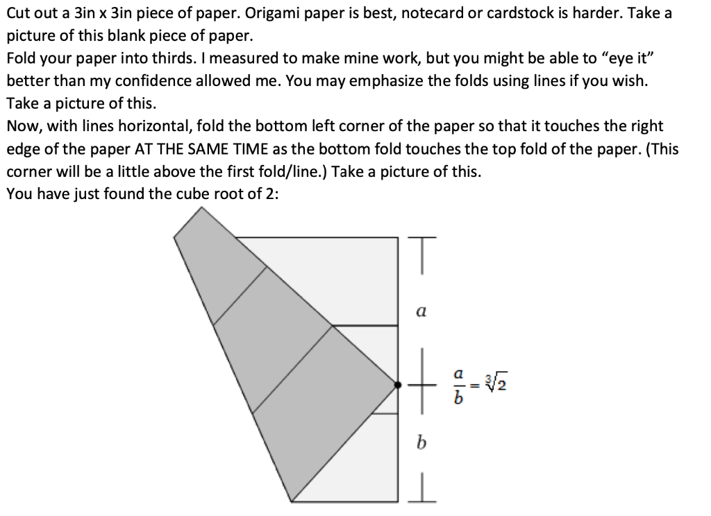 Solved Cut out a 3in x 3in piece of paper. Origami paper is | Chegg.com