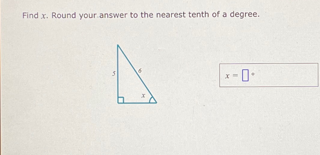 Solved Find x. Round your answer to the nearest tenth of a | Chegg.com