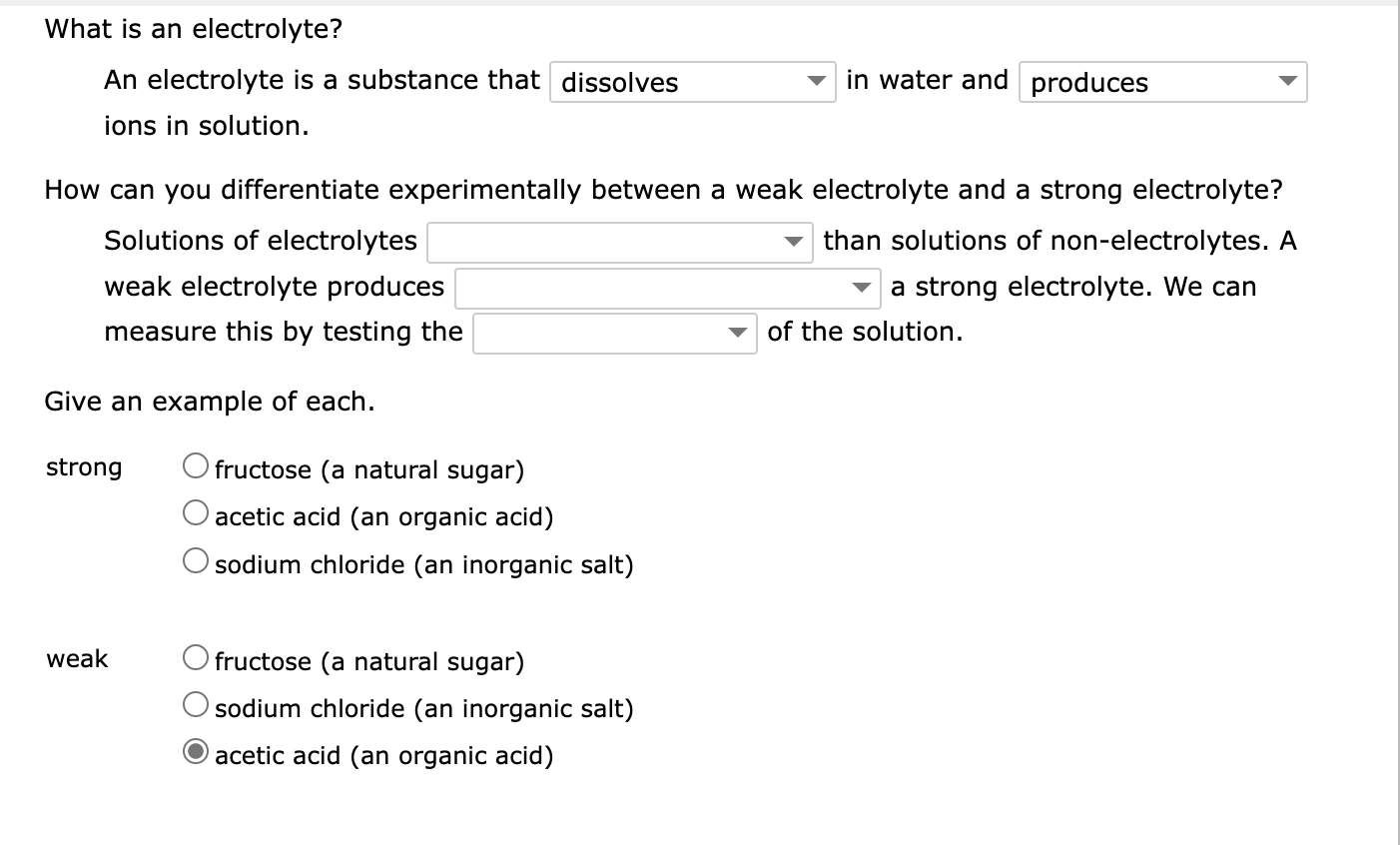 Solved What is an electrolyte? An electrolyte is a substance | Chegg.com