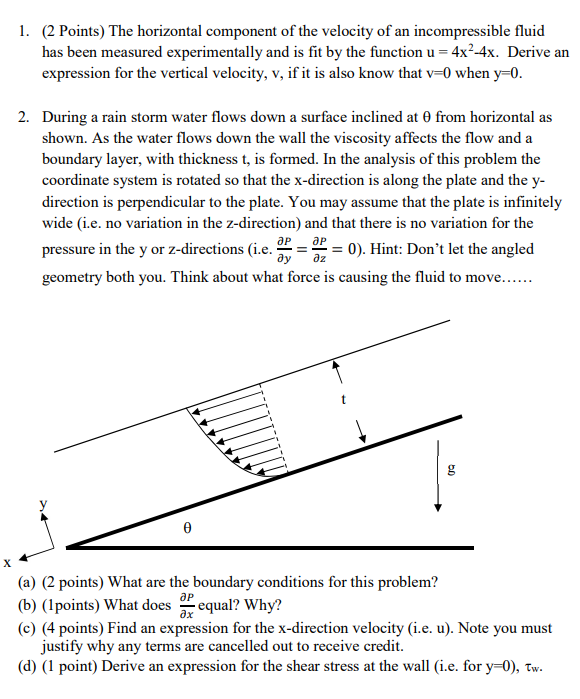 Solved 1. (2 Points) The horizontal component of the | Chegg.com