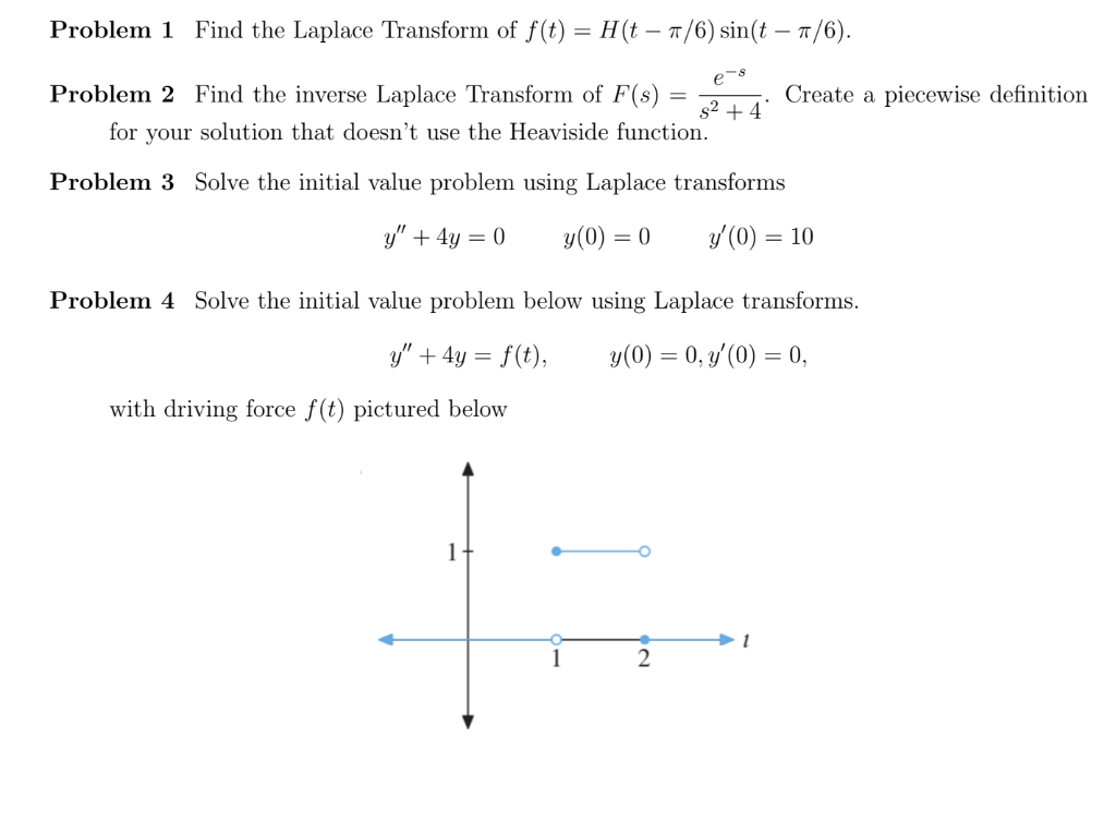 Solved Problem 1 Find The Laplace Transform Of