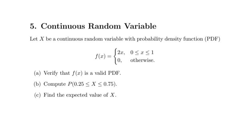 Solved Continuous Random VariableLet x be ﻿a continuous | Chegg.com