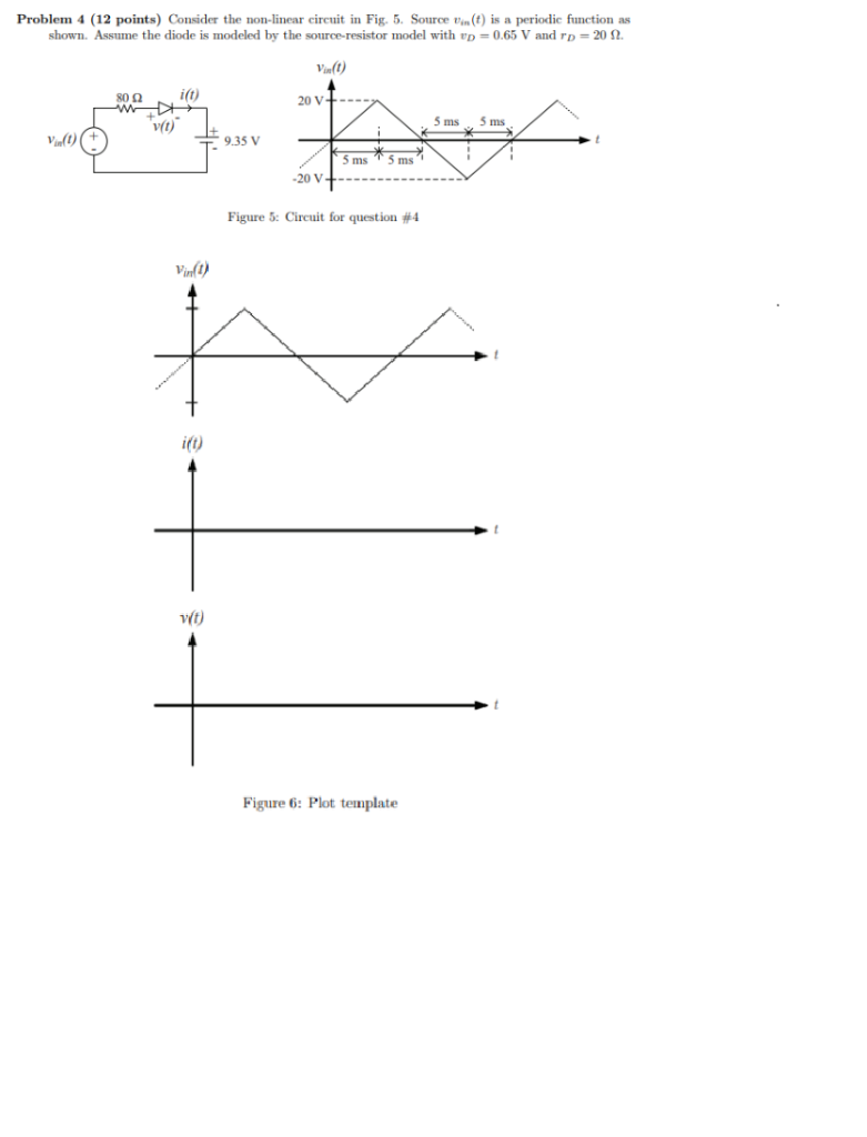 Solved Problem 4 (12 points) Consider the non-linear circuit | Chegg.com