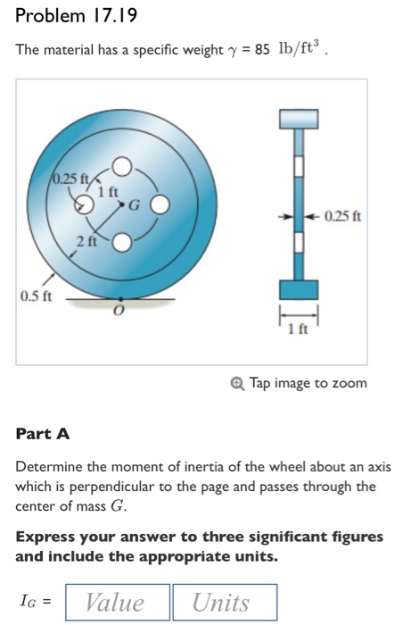 Solved Problem 17.19 3 The material has a specific weight | Chegg.com