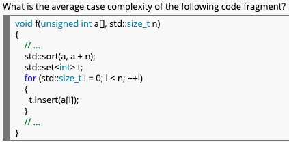 Solved What is the average case complexity of the following | Chegg.com