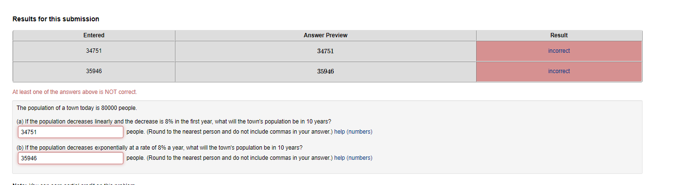 Results for this submission Entered Answer Preview | Chegg.com