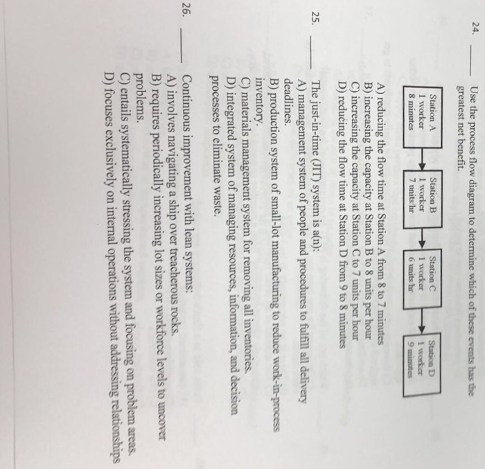 Solved 24. Use the process flow diagram to determine which | Chegg.com