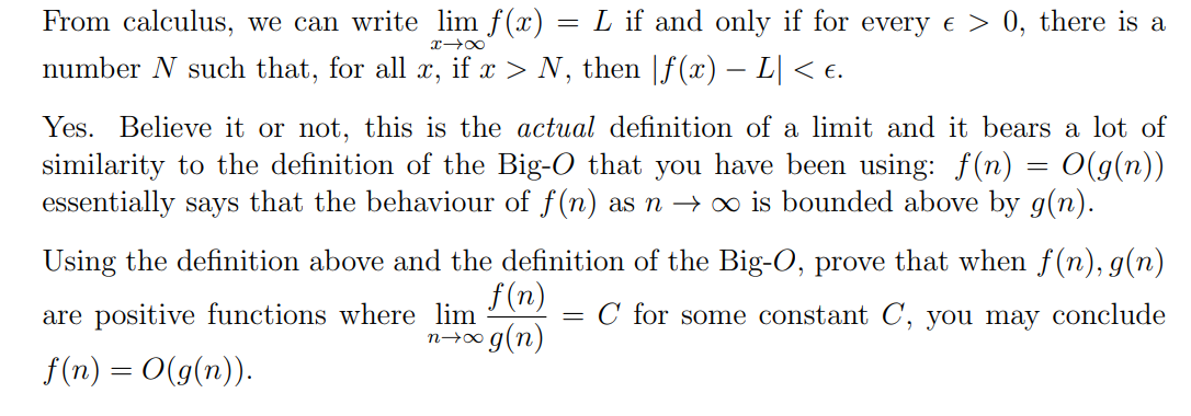 Solved = From calculus, we can write lim f(x) L if and only | Chegg.com