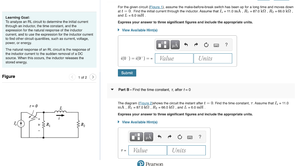 Solved For the given circuit (Figure 1), assume the | Chegg.com