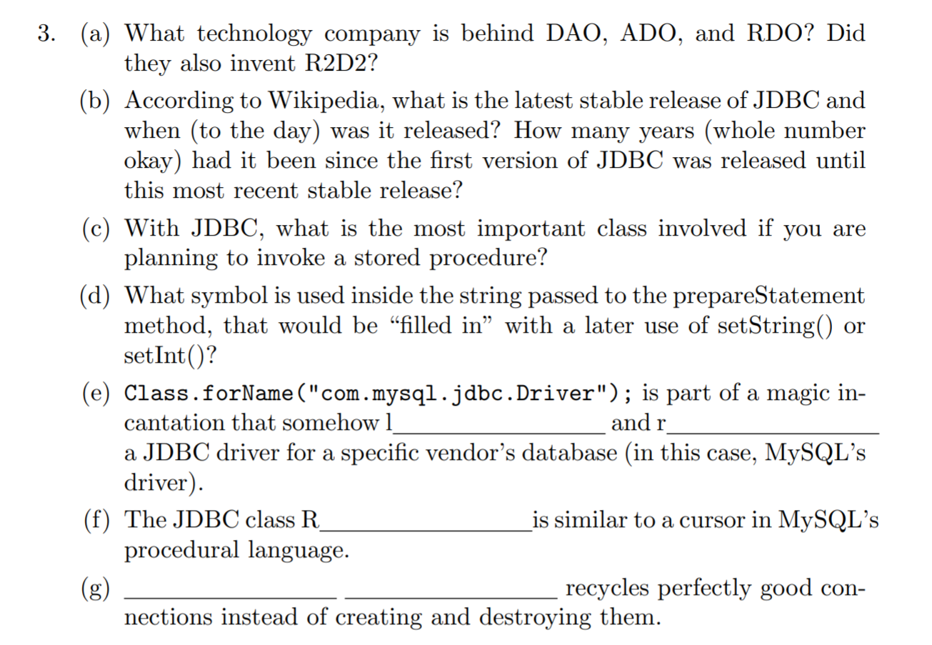 Solved 2 3. (a) What technology company is behind DAO, ADO, | Chegg.com
