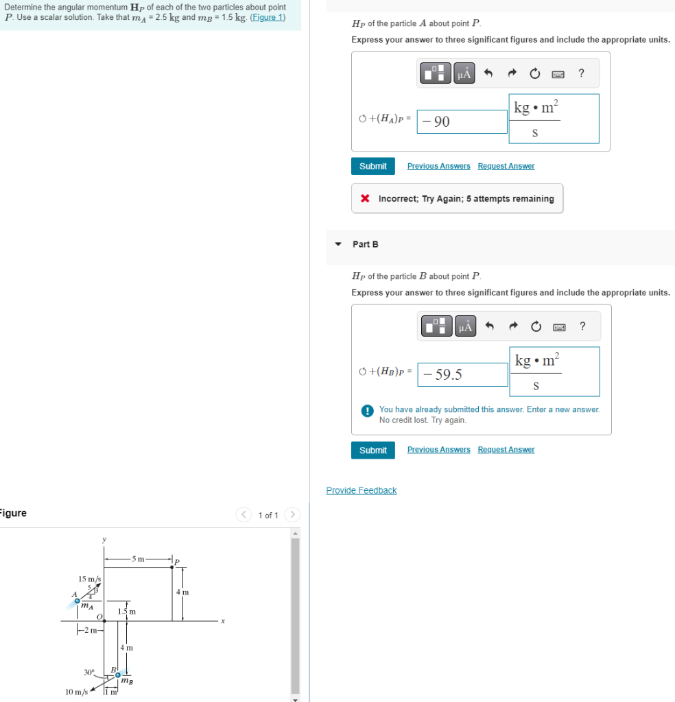 Solved Determine the angular momentum HP of each of the two | Chegg.com