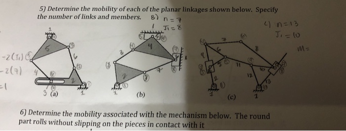 Solved 5) Determine the mobility of each of the planar | Chegg.com