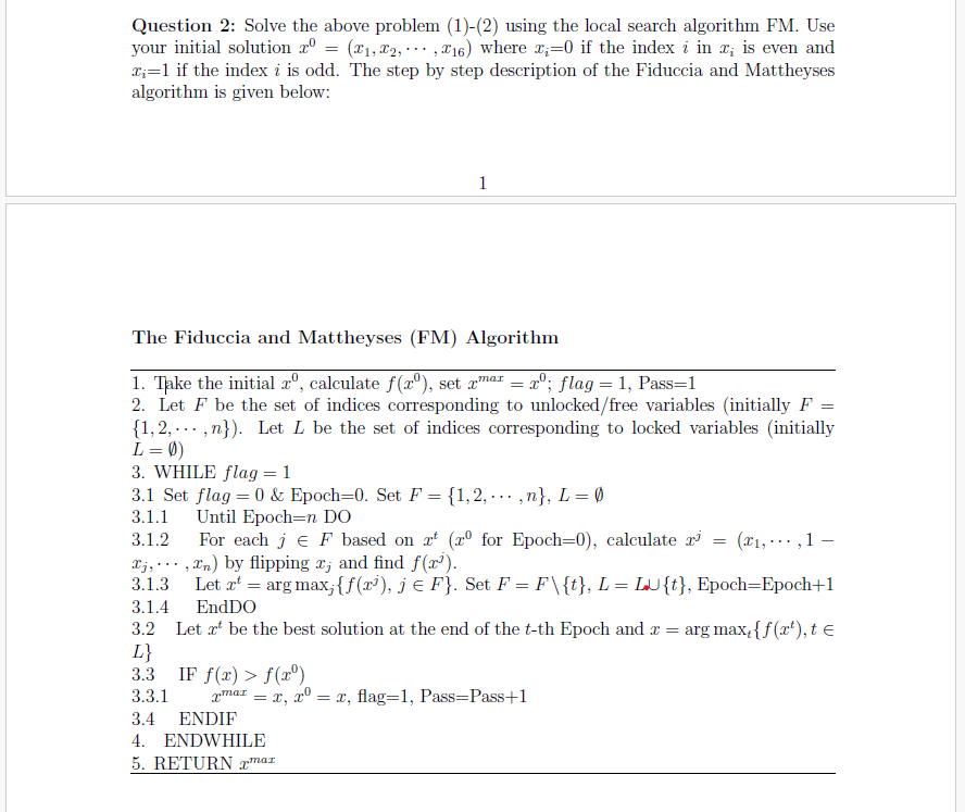Solved Question 2: Solve the above problem (1)-(2) ﻿using | Chegg.com