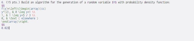 Solved 6. (15 pts. Build an algorithm for the generation of | Chegg.com