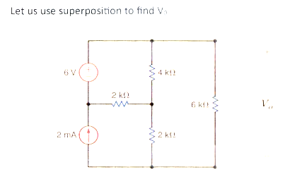Solved Let us use superposition to find V. | Chegg.com