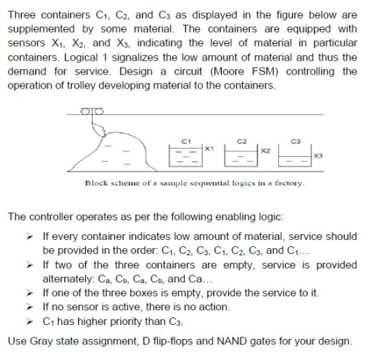 Three containers C1, C2, and C3 as displayed in the | Chegg.com