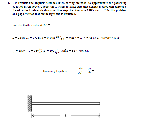 1. Use Explicit and Implicit Methods (PDE solving | Chegg.com