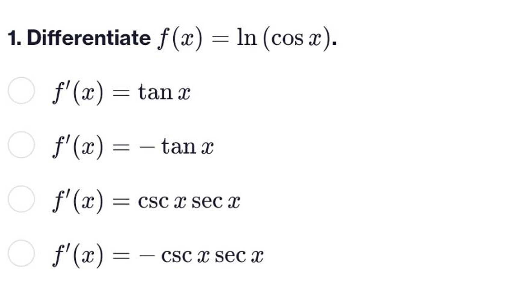 Solved Differentiate | Chegg.com