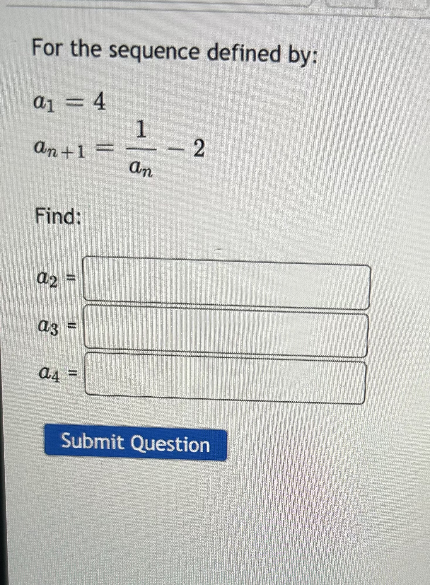 Solved For the sequence defined by: \\[ \\begin{array}{l} | Chegg.com