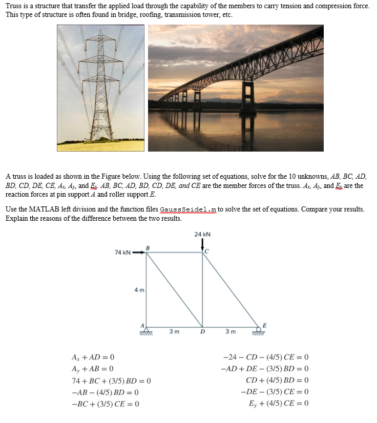 Truss is a structure that transfer the applied load | Chegg.com
