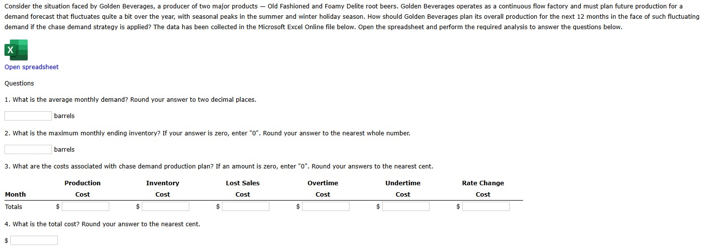 Solved Open spreadsheetQuestions1. ﻿What is the average | Chegg.com
