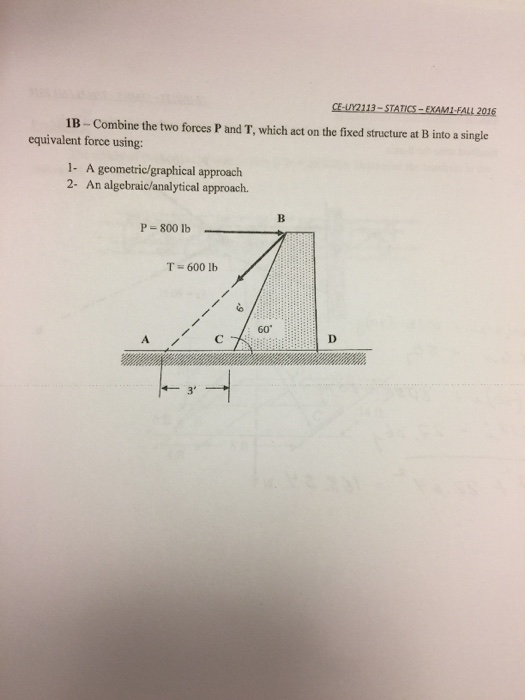 Solved Combine the two forces P and T, which act on the | Chegg.com