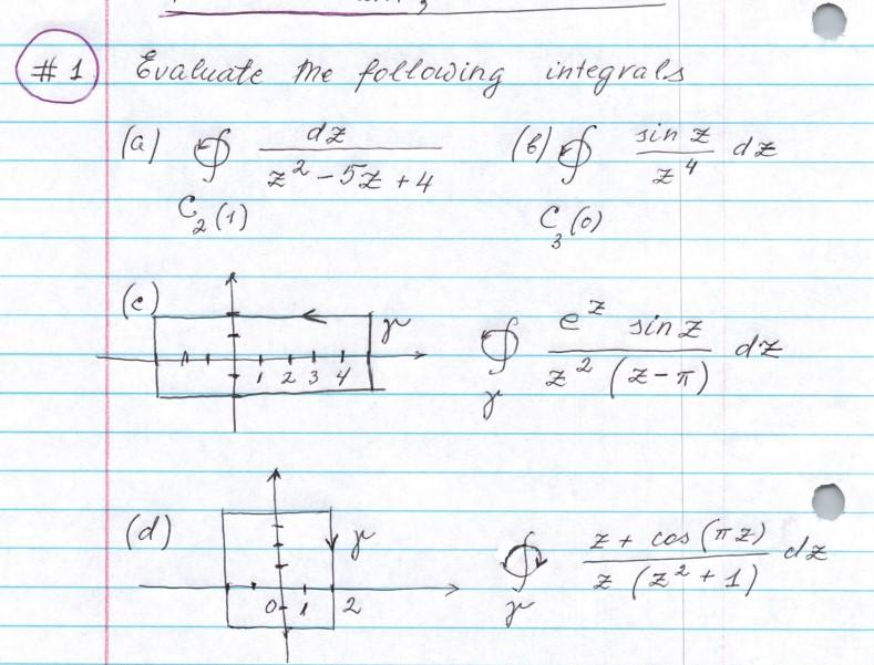 Solved Evaluate the following integrals (a) ∬z2−5z+4dz (b) | Chegg.com