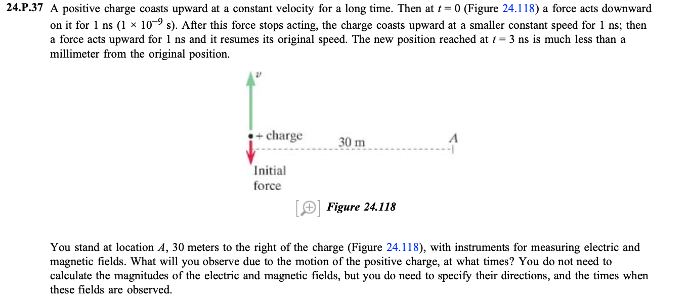 P.37 A positive charge coasts upward at a constant | Chegg.com