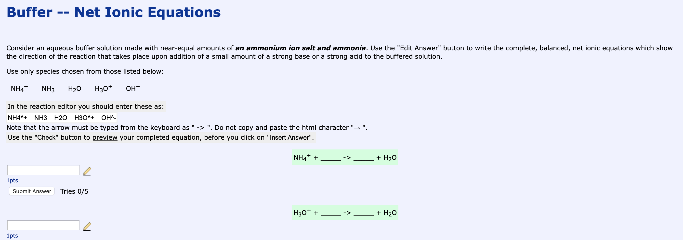 Solved Buffer Net Ionic Equations Consider An Aqueous 6689
