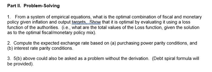 Solved Part II. ﻿Problem-SolvingFrom a system of empirical | Chegg.com