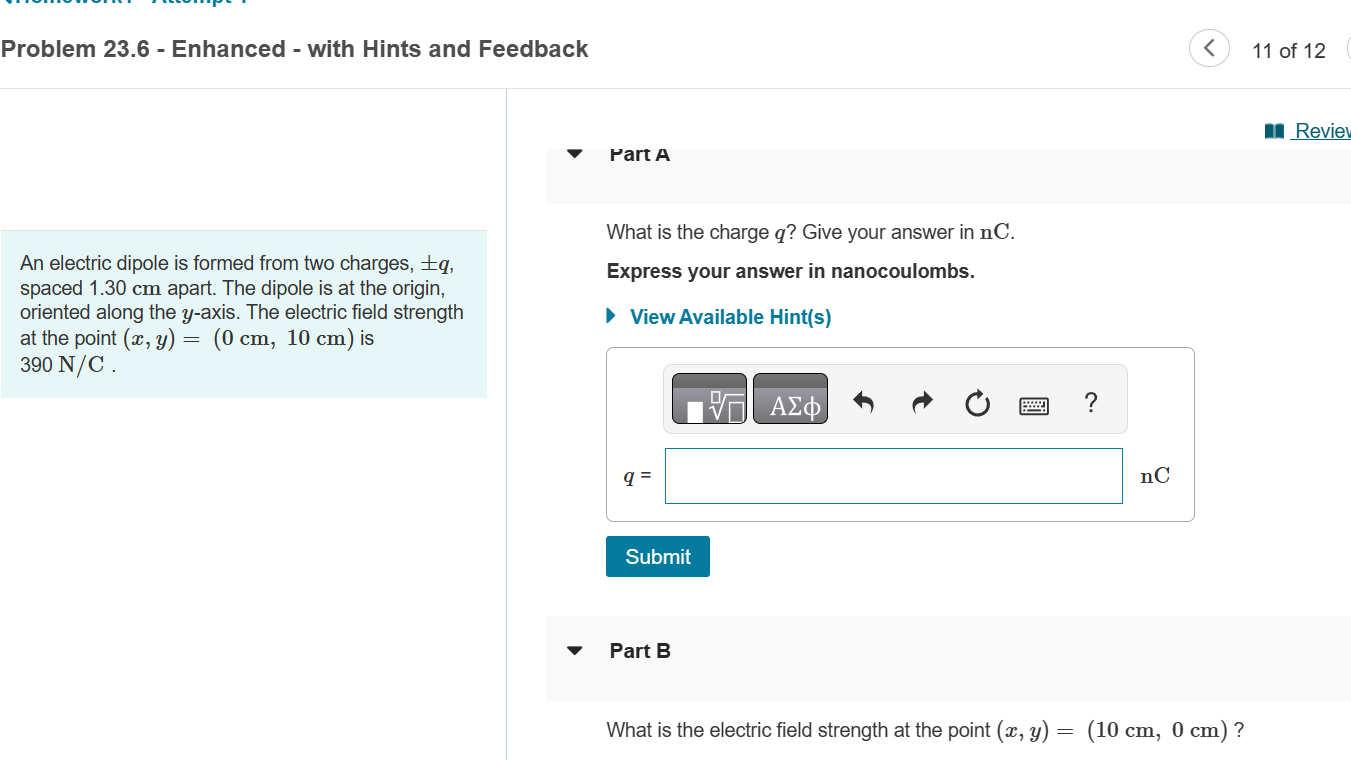 Solved Problem 23.6 - Enhanced - with Hints and Feedback 11 | Chegg.com