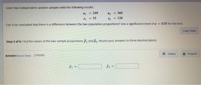 Solved Given two independent random samples with the | Chegg.com