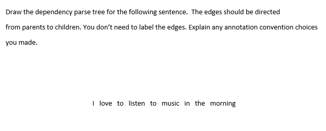 Solved Draw the dependency parse tree for the following | Chegg.com