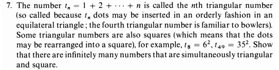 Solved 7. The number tn=1+2+⋯+n is called the nth triangular | Chegg.com