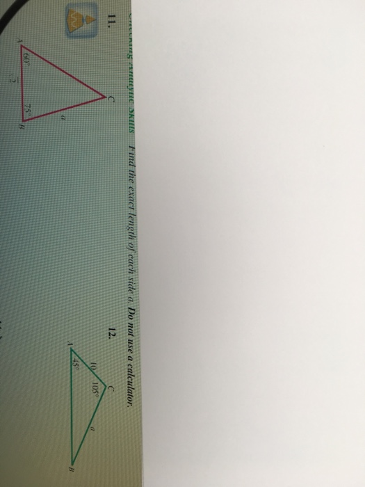 Solved Find the exact length f each side a. | Chegg.com Solved Find the exact length f each side a. | Chegg.com