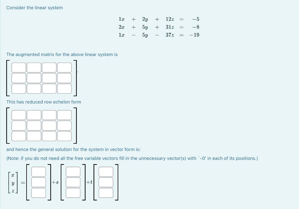 Solved Consider the linear system | Chegg.com