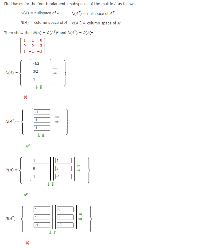 Solved Find bases for the four fundamental subspaces of the | Chegg.com