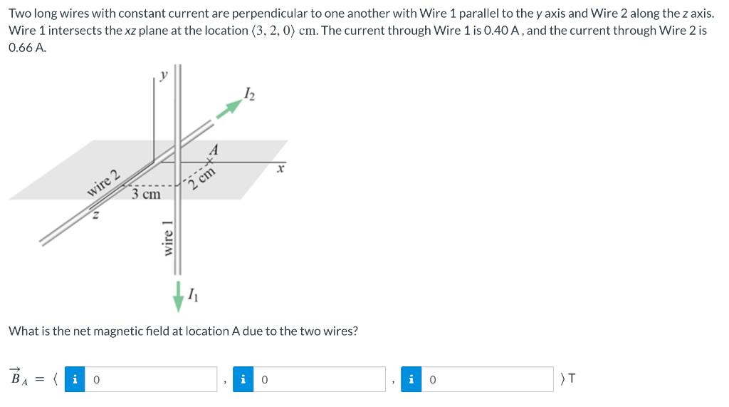 Solved Two long wires with constant current are | Chegg.com