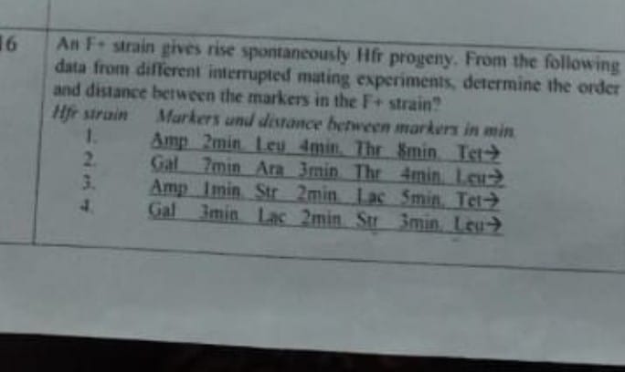 Solved An F + strain gives rise spontaneously Hfr progeny. | Chegg.com