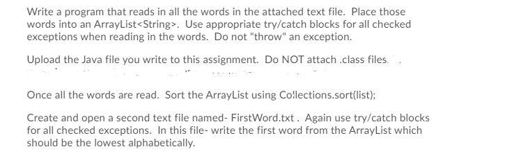 Solved Write a program that reads in all the words in the | Chegg.com