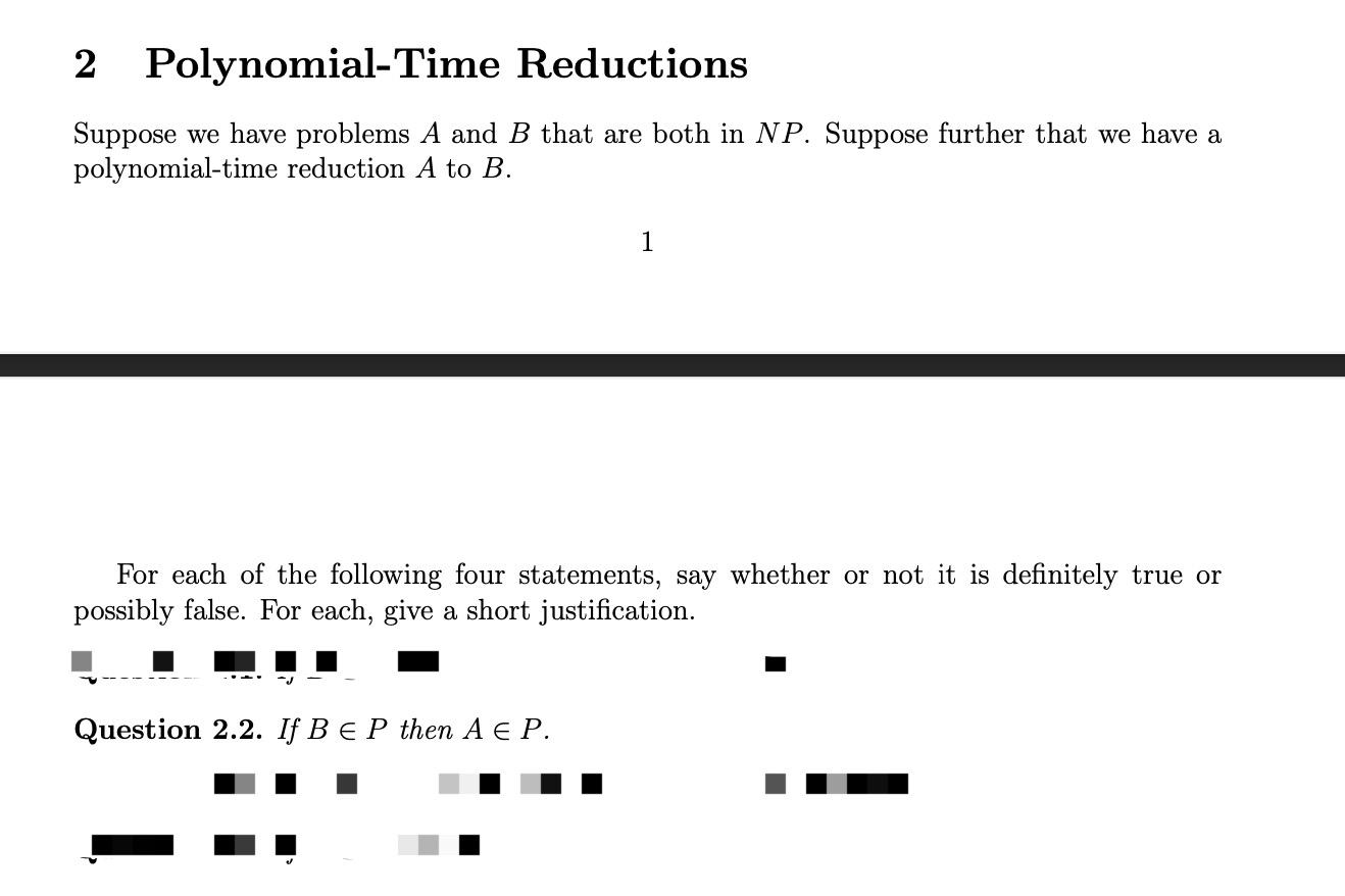 Solved 2 Polynomial-Time Reductions Suppose we have problems | Chegg.com
